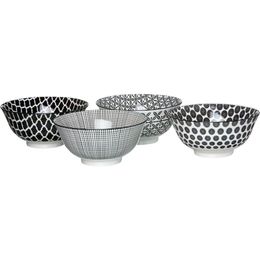 Ritzenhoff Breker M&uuml;slischalenset Takeo, Schwarz, Wei&szlig;, Keramik, 4-teilig, rund, Essen & Trinken, Geschirr, Schalen & Sch&uuml;sseln, M&uuml;slischalen
