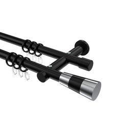 GARDINENSTANGE Platon Tanara 120 cm, 2-l&auml;ufig, 20 mm &Oslash; Schwarz