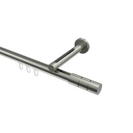 GARDINENSTANGE INNENLAUF Siteno Elanto 240 cm (geteilt in 2 x 120 cm), 1-l&auml;ufig, 20 mm &Oslash; Edelstahl-Optik