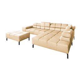 KAWOLA ECKSOFA NELSON Beige Leder