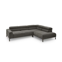 KAWOLA ECKSOFA MIT MOTORISCHEM SITZVORZUG DELIA Anthrazit Cord Relaxfunktion