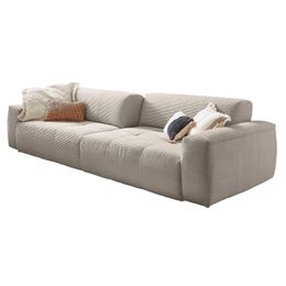 KAWOLA SOFA MIT SITZTIEFENVERSTELLUNG PALACE Steingrau Cord Relaxfunktion