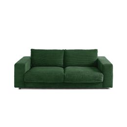 KAWOLA SOFA 2-SITZER MADELINE Smaragdgr&uuml;n Cord