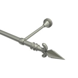 GARDINENSTANGE Primus Matteo 200 cm, 1-l&auml;ufig (ohne Ringe), 16 mm &Oslash; Chrom matt