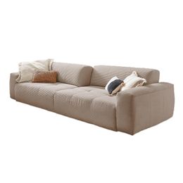 KAWOLA SOFA MIT SITZTIEFENVERSTELLUNG PALACE Taupe Cord Relaxfunktion