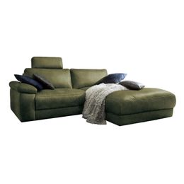 KAWOLA ECKSOFA MOTORISCHER RELAXFUNKTION LOLA Dunkelgr&uuml;n Webstoff Relaxfunktion