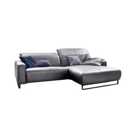 KAWOLA ECKSOFA YORK Hellgrau Leder
