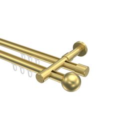GARDINENSTANGE INNENLAUF Prestige Luino 160 cm, 2-l&auml;ufig, 20 mm &Oslash; Messing-Optik