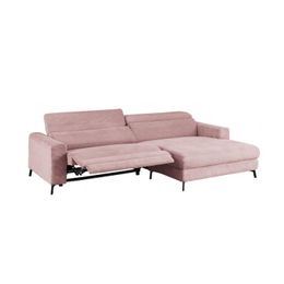KAWOLA ECKSOFA LAISKA Pink Cord Relaxfunktion