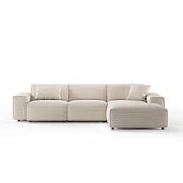 KAWOLA ECKSOFA RANI Cremewei&szlig; Cord