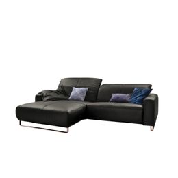 KAWOLA ECKSOFA MIT SITZTIEFENVERSTELLUNG YORK Granit Leder Relaxfunktion