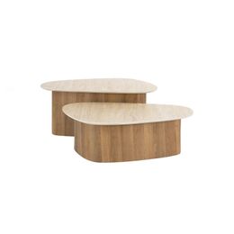 KAWOLA COUCHTISCH PRETO 2ER SET Wei&szlig; Keramik