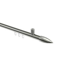 GARDINENSTANGE INNENLAUF Sonius Samanto 140 cm, 1-l&auml;ufig, 20 mm &Oslash; Edelstahl-Optik