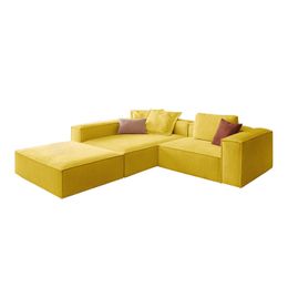 KAWOLA ECKSOFA CARMO Gelb Flachgewebe