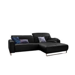 KAWOLA ECKSOFA YORK Schwarz Leder