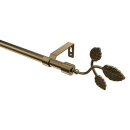 GARDINENSTANGE Olymp Alessia 240 cm (geteilt in 2 x 120 cm), 1-l&auml;ufig (ohne Ringe), 16 mm &Oslash; Messing Antik