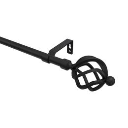 GARDINENSTANGE Olymp Paolo 420 cm (geteilt in 3 x 140 cm), 1-l&auml;ufig (ohne Ringe), 16 mm &Oslash; Schwarz