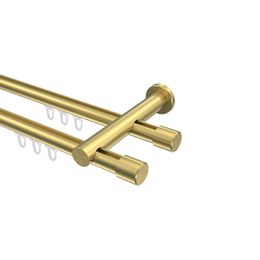GARDINENSTANGE INNENLAUF Platon Santo 180 cm, 2-l&auml;ufig, 20 mm &Oslash; Messing-Optik