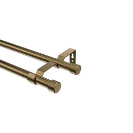 GARDINENSTANGE Olymp Lucan 120 cm, 2-l&auml;ufig (ohne Ringe), 16 mm &Oslash; Messing Antik