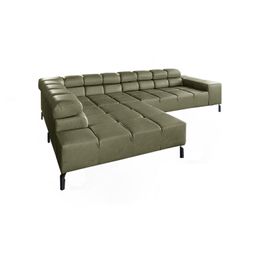 KAWOLA ECKSOFA NELSON Gr&uuml;n Leder