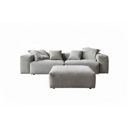 KAWOLA SOFA CELESTE Hellgrau Cord