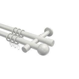 GARDINENSTANGE Prestige Luino 400 cm (geteilt in 2 x 200 cm), 2-l&auml;ufig, 20 mm &Oslash; Wei&szlig;