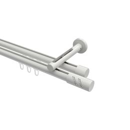 GARDINENSTANGE INNENLAUF Siteno Zoena 260 cm (geteilt in 2 x 130 cm), 2-l&auml;ufig, 20 mm &Oslash; Wei&szlig;
