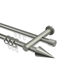 GARDINENSTANGE RUNDROHR-INNENLAUF Platon Savio 520 cm (geteilt in 4 x 130 cm), 2-l&auml;ufig, 20 mm &Oslash; Edelstahl-Optik