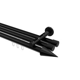 GARDINENSTANGE INNENLAUF Siteno Savio 360 cm (geteilt in 2 x 180 cm), 3-l&auml;ufig, 20 mm &Oslash; Schwarz