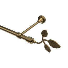 GARDINENSTANGE Primus Alessia 420 cm (geteilt in 3 x 140 cm), 1-l&auml;ufig (ohne Ringe), 16 mm &Oslash; Messing Antik