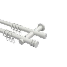 GARDINENSTANGE Platon Estana 520 cm (geteilt in 4 x 130 cm), 2-l&auml;ufig, 20 mm &Oslash; Wei&szlig;