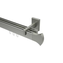 GARDINENSTANGE INNENLAUF Smartline Conex 180 cm, 2-l&auml;ufig, 14x35 mm Edelstahl-Optik