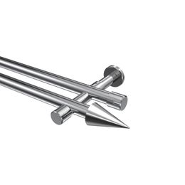 GARDINENSTANGE Prestige Savio 420 cm (geteilt in 3 x 140 cm), 2-l&auml;ufig (ohne Ringe), 20 mm &Oslash; Chrom