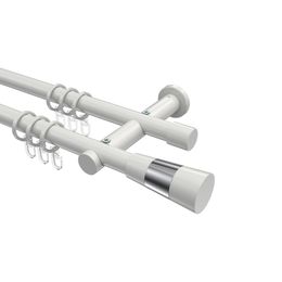 GARDINENSTANGE Platon Tanara 360 cm (geteilt in 2 x 180 cm), 2-l&auml;ufig, 20 mm &Oslash; Wei&szlig;