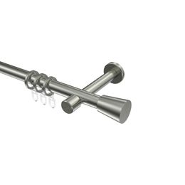 GARDINENSTANGE Prestige Sitra 540 cm (geteilt in 3 x 180 cm), 1-l&auml;ufig, 20 mm &Oslash; Edelstahl-Optik