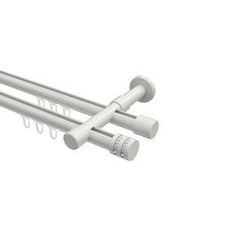 GARDINENSTANGE INNENLAUF Prestige Estana 420 cm (geteilt in 3 x 140 cm), 2-l&auml;ufig, 20 mm &Oslash; Wei&szlig;