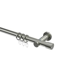 GARDINENSTANGE Platon Santo 280 cm (geteilt in 2 x 140 cm), 1-l&auml;ufig, 20 mm &Oslash; Edelstahl-Optik