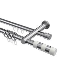 GARDINENSTANGE RUNDROHR-INNENLAUF Platon Mavell 120 cm, 2-l&auml;ufig, 20 mm &Oslash; Chrom