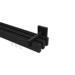 GARDINENSTANGE INNENLAUF Smartline Paxo 280 cm (geteilt in 2 x 140 cm), 3-l&auml;ufig, 14x35 mm Schwarz
