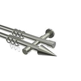 GARDINENSTANGE Prestige Savio 200 cm, 2-l&auml;ufig, 20 mm &Oslash; Edelstahl-Optik