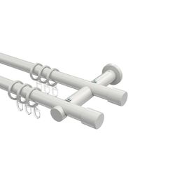 GARDINENSTANGE Platon Santo 400 cm (geteilt in 2 x 200 cm), 2-l&auml;ufig, 20 mm &Oslash; Wei&szlig;