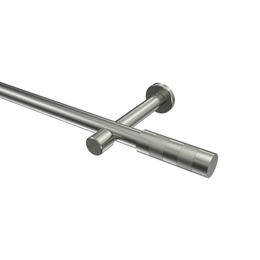 GARDINENSTANGE Prestige Mavell 120 cm, 1-l&auml;ufig (ohne Ringe), 20 mm &Oslash; Edelstahl-Optik