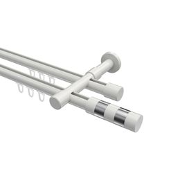 GARDINENSTANGE INNENLAUF Prestige Mavell 480 cm (geteilt in 3 x 160 cm), 2-l&auml;ufig, 20 mm &Oslash; Wei&szlig;