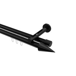 GARDINENSTANGE INNENLAUF Siteno Savio 140 cm, 2-l&auml;ufig, 20 mm &Oslash; Schwarz