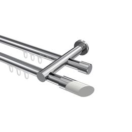 GARDINENSTANGE INNENLAUF Platon Verano 480 cm (geteilt in 3 x 160 cm), 2-l&auml;ufig, 20 mm &Oslash; Chrom