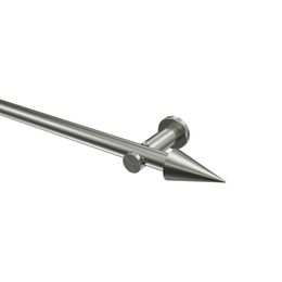 GARDINENSTANGE Platon Savio 140 cm, 1-l&auml;ufig (ohne Ringe), 20 mm &Oslash; Edelstahl-Optik