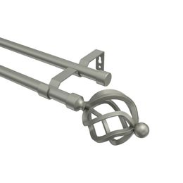 GARDINENSTANGE Olymp Paolo 160 cm, 2-l&auml;ufig (ohne Ringe), 16 mm &Oslash; Chrom matt