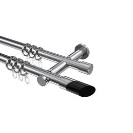 GARDINENSTANGE Platon Verano 180 cm, 2-l&auml;ufig, 20 mm &Oslash; Chrom