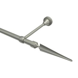 GARDINENSTANGE Primus Lorenzo 260 cm (geteilt in 2 x 130 cm), 1-l&auml;ufig (ohne Ringe), 16 mm &Oslash; Chrom matt