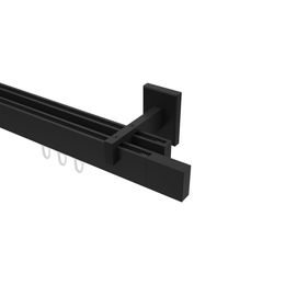 GARDINENSTANGE INNENLAUF Smartline Lox 240 cm (geteilt in 2 x 120 cm), 2-l&auml;ufig, 14x35 mm Schwarz